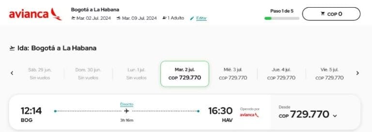 Vuelos de Avianca a Cuba: precios y fechas