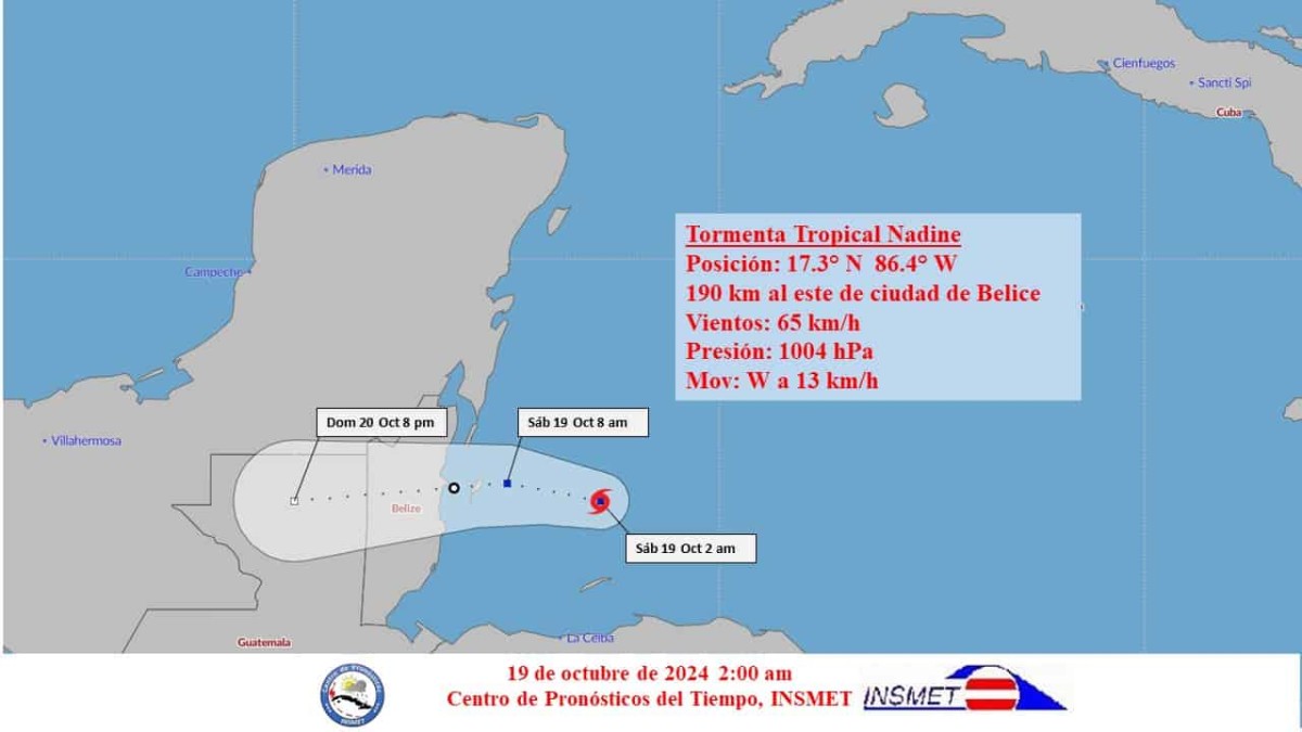 Aviso de Ciclón Tropical: Se forma la tormenta tropical Nadine en el Caribe occidental
