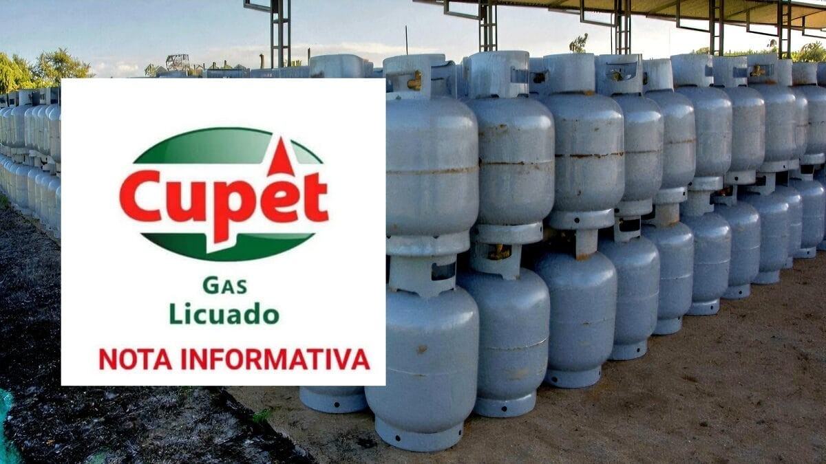 CUPET informa reinicio de comercialización de gas licuado desde mañana