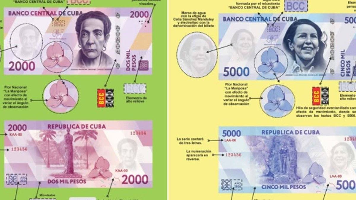 Cuba pone en circulación billetes de 2000 y 5000 pesos desde este 1ro ...