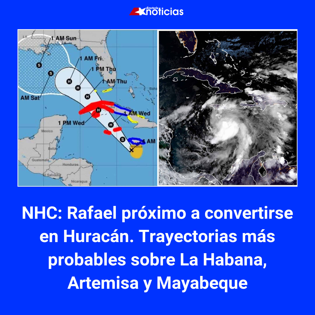 NHC: Rafael próximo a convertirse en Huracán. Trayectorias más ...