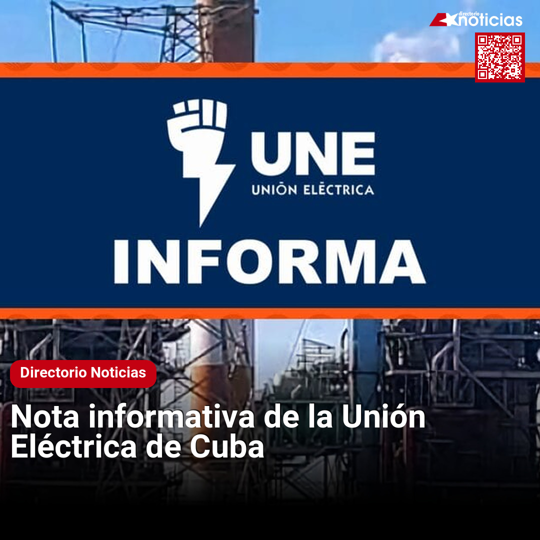 Nota informativa de la Unión Eléctrica de Cuba