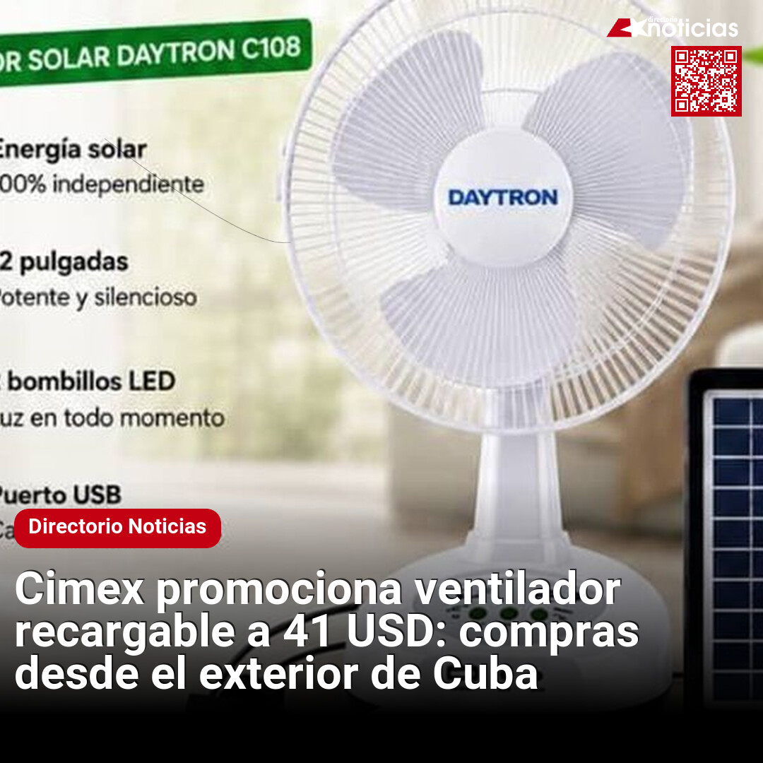 Cimex promociona ventilador recargable a 41 USD: compras desde el ...