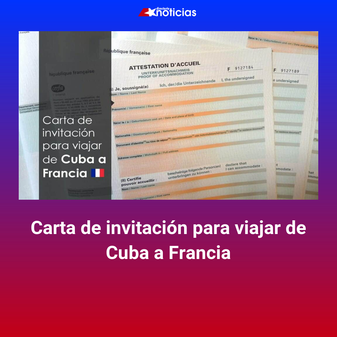 Carta de invitación para viajar de Cuba a Francia