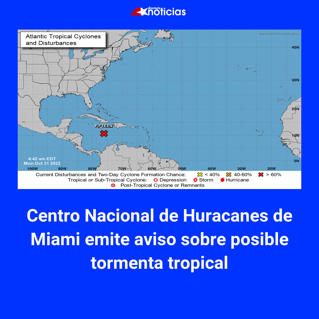Centro Nacional de Huracanes de Miami emite aviso sobre posible ...