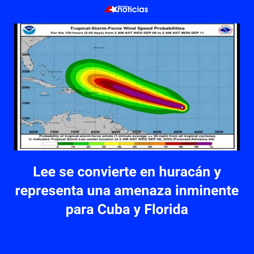 Lee se convierte en huracán y representa una amenaza inminente para Cuba y Florida