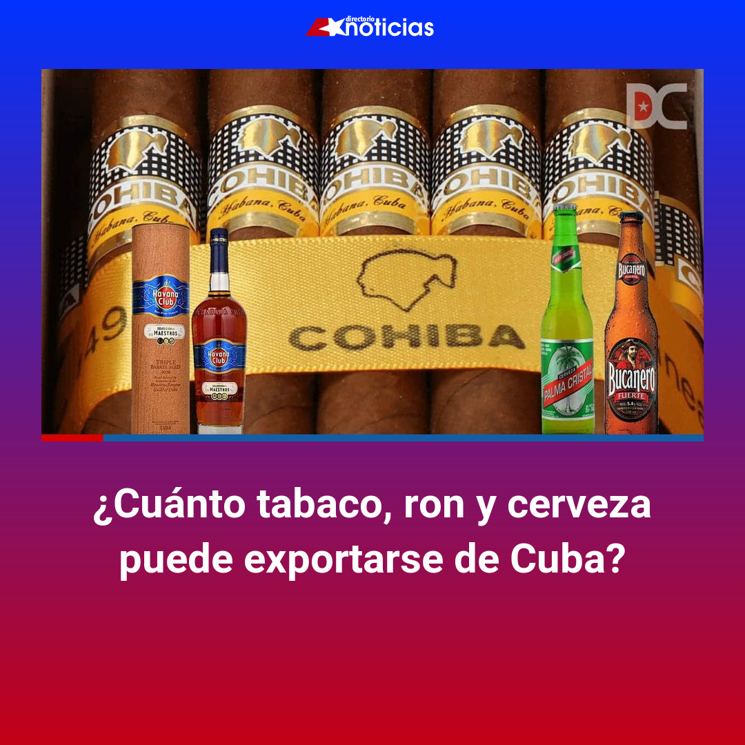 ¿Cuánto tabaco, ron y cerveza puede exportarse de Cuba?