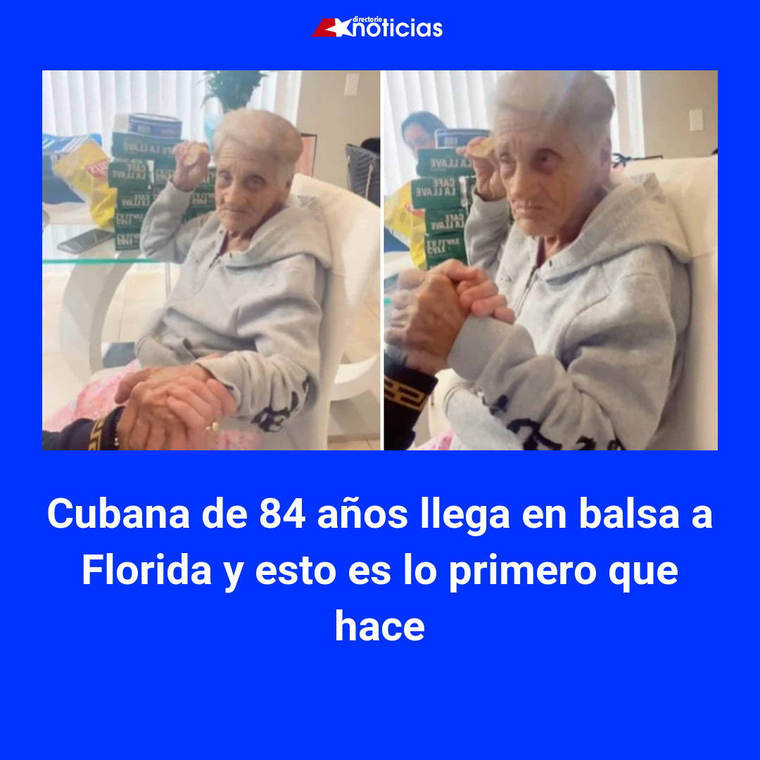 Cubana de 84 años llega en balsa a Florida y esto es lo primero que hace